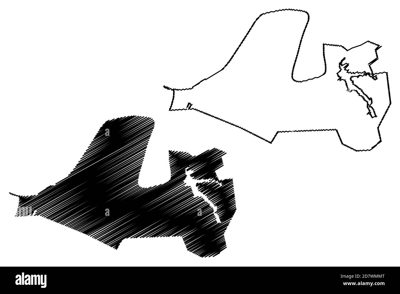 Kenitra City (Kingdom of Morocco, Rabat-Sale-Kenitra Region) map vector ...