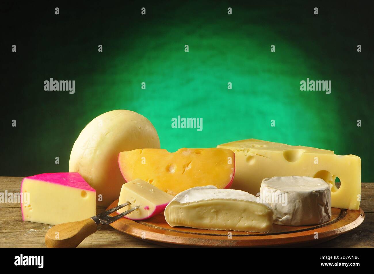 Table of mixed cheese on a studio shot Stock Photo - Alamy