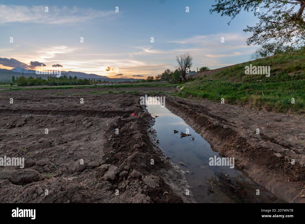 water canal in agricultural land Stock Photo - Alamy