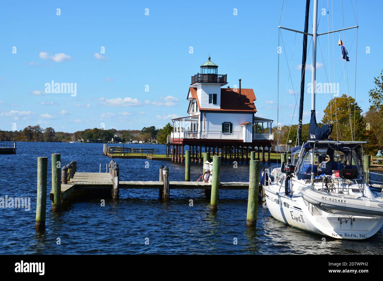 The Roanoke River Lighthouse, built 1886, was originally located in the ...