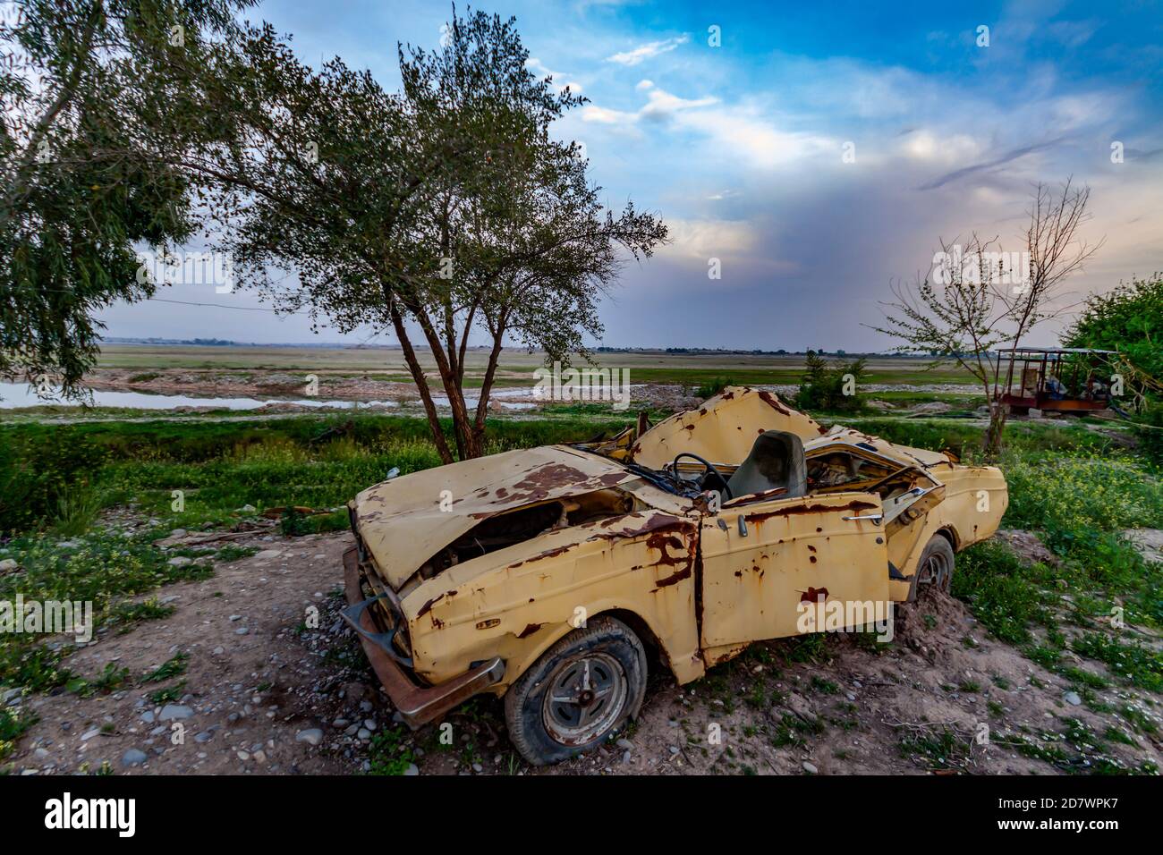Broken Old Peykan (car like Hillman Hunters) Iran Stock Photo - Alamy