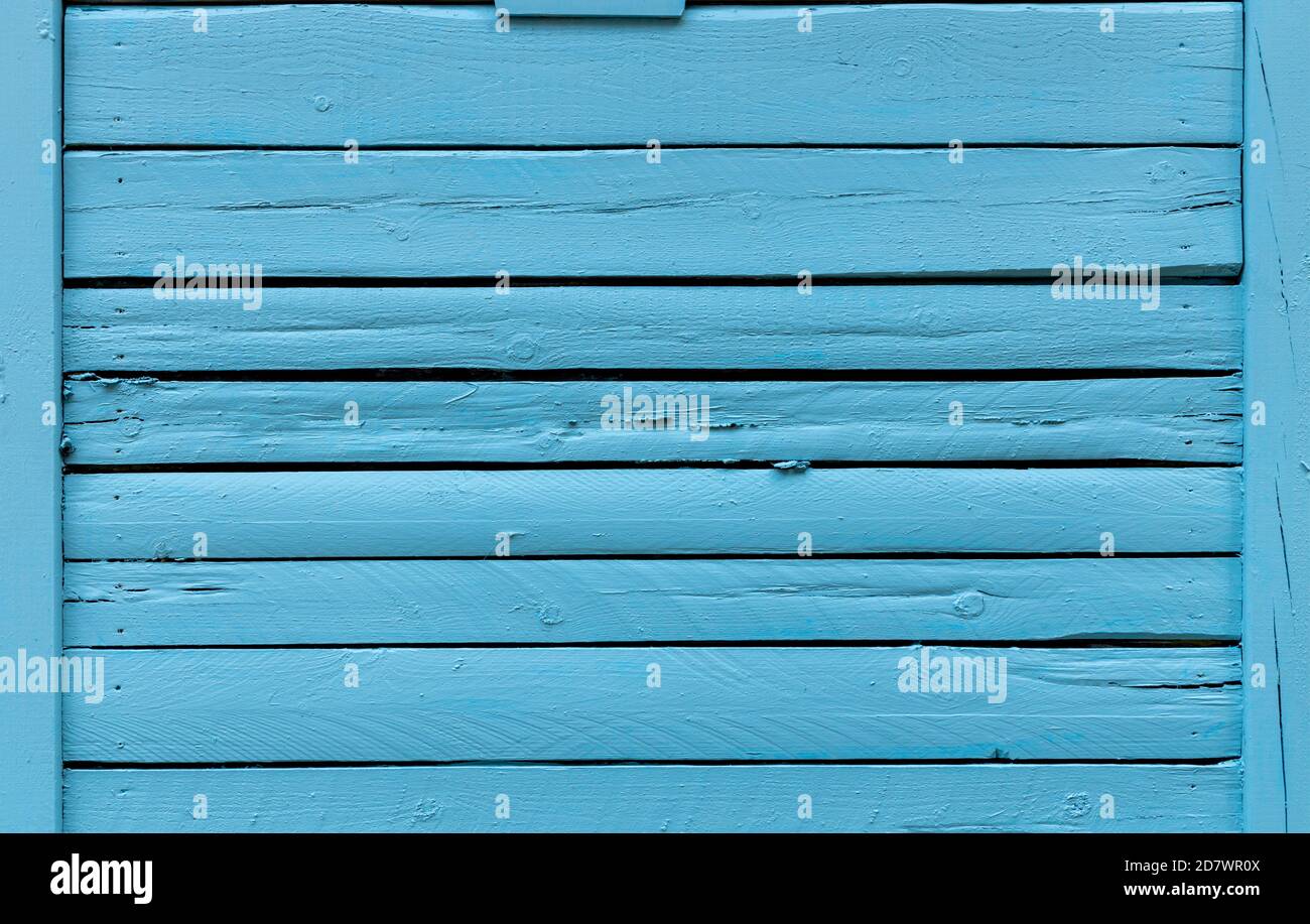 High resolution cracked wood planks, painted with thick blue color ...