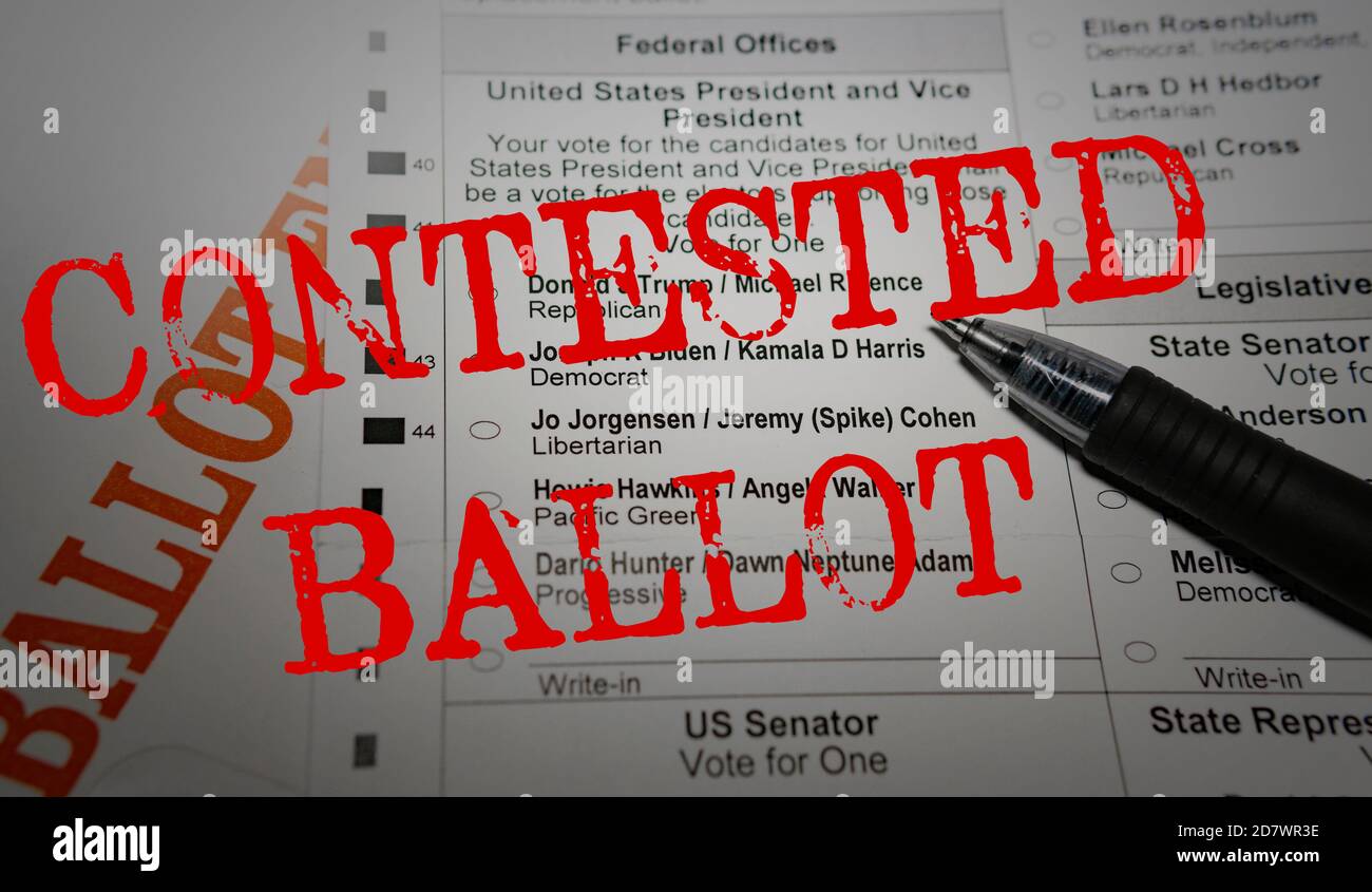 Contested Ballot Election Concept Mail In Dispute Stock Photo - Alamy