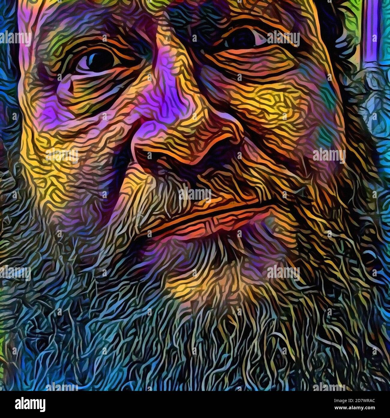 Bearded mans face Stock Photo - Alamy