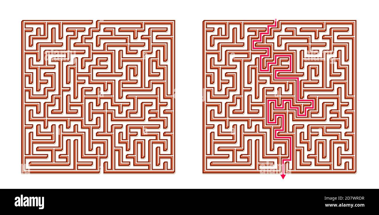 Vector 3D / Isometric Easy Square Maze - Labyrinth with Included ...