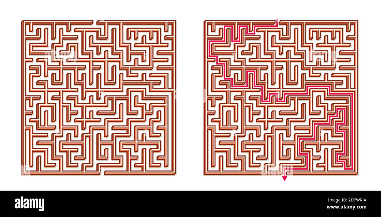 Vector 3D / Isometric Easy Square Maze - Labyrinth with Included ...