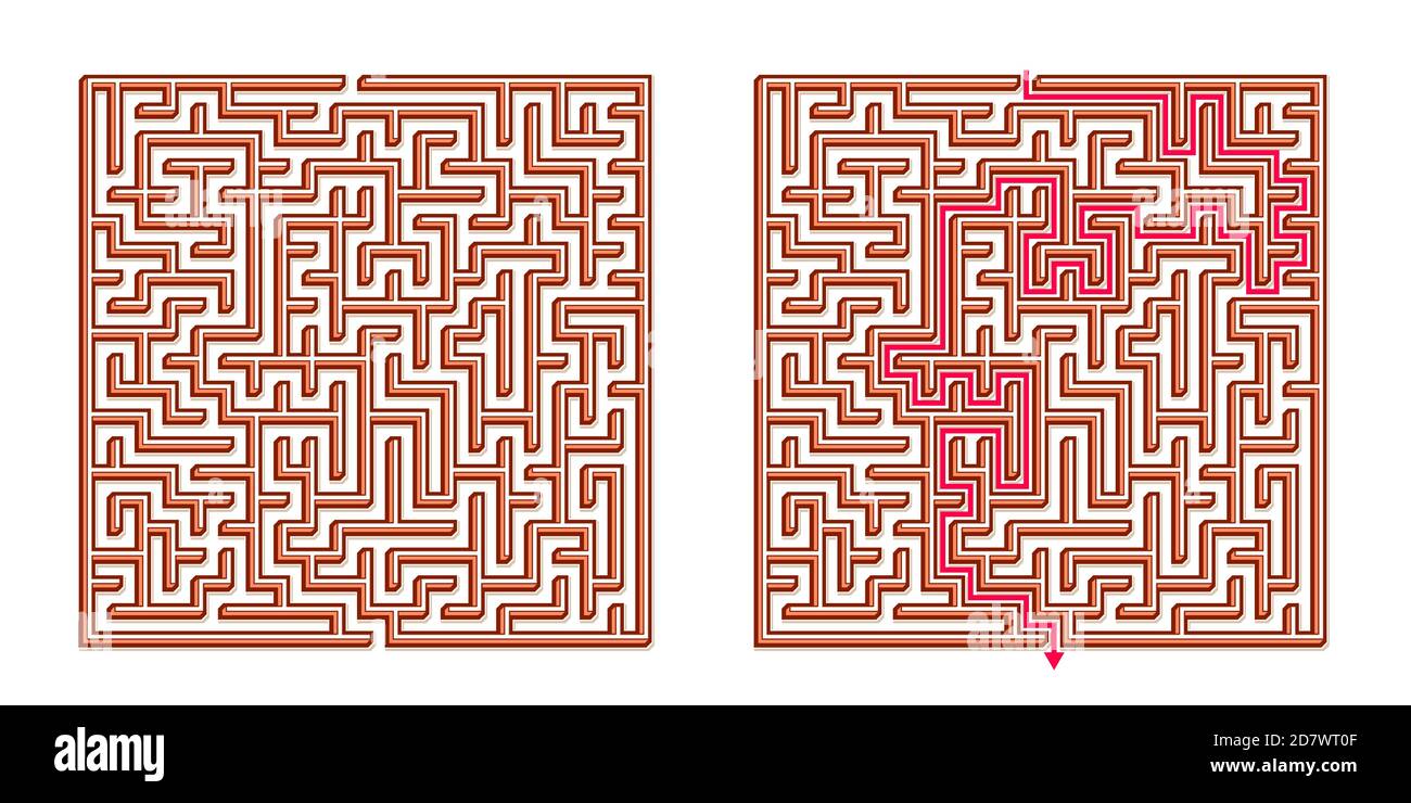 Vector 3D / Isometric Easy Square Maze - Labyrinth with Included ...