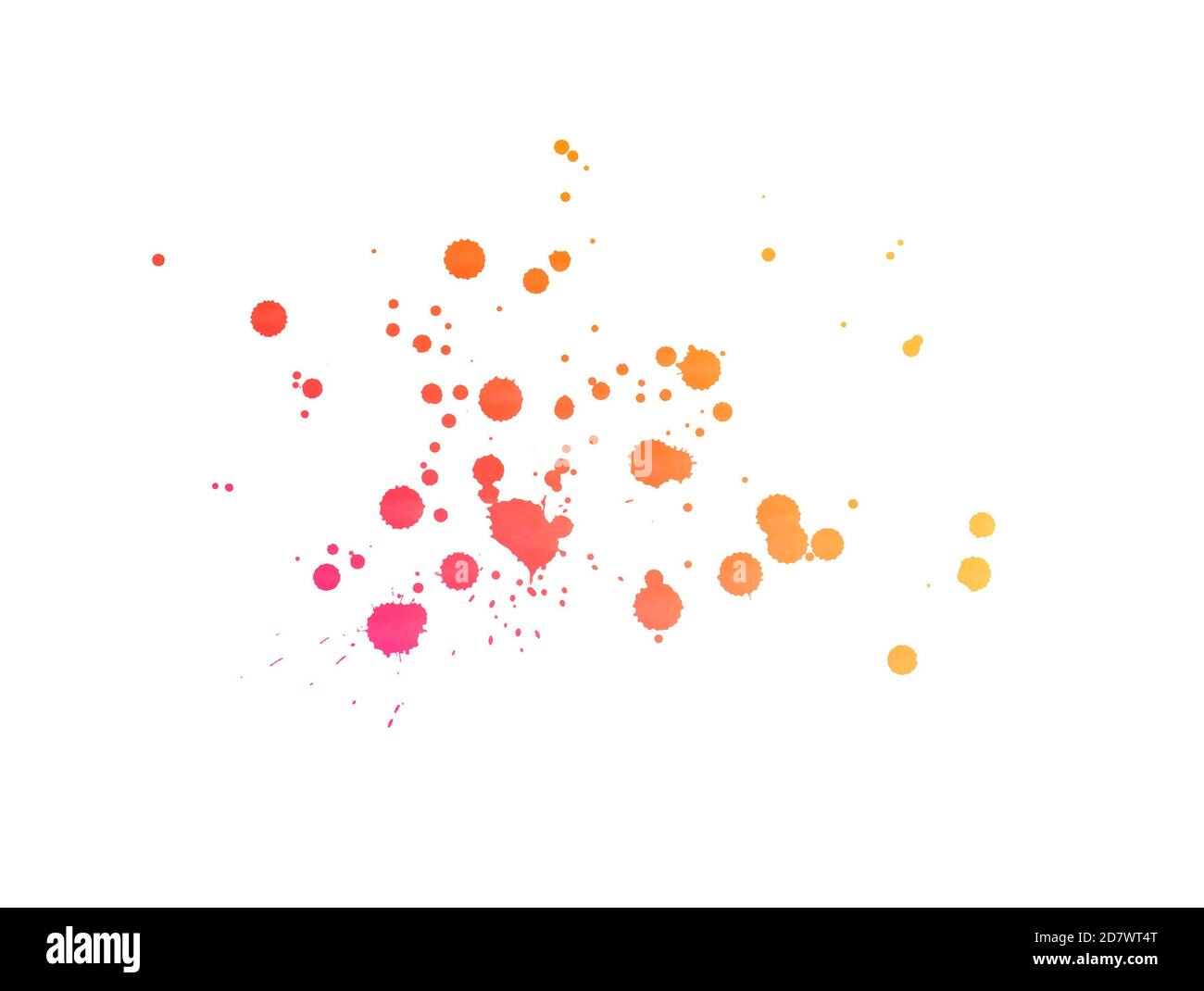 Colorful paint drops isolated on white background Stock Photo - Alamy