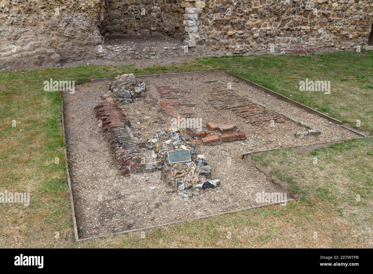 Detail showing the site of the kitchen in the grounds of Framlingham ...