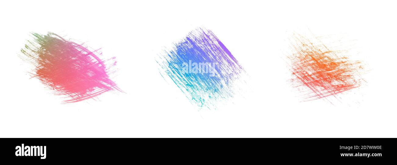 Set of colorful brushes isolated on white Stock Photo - Alamy