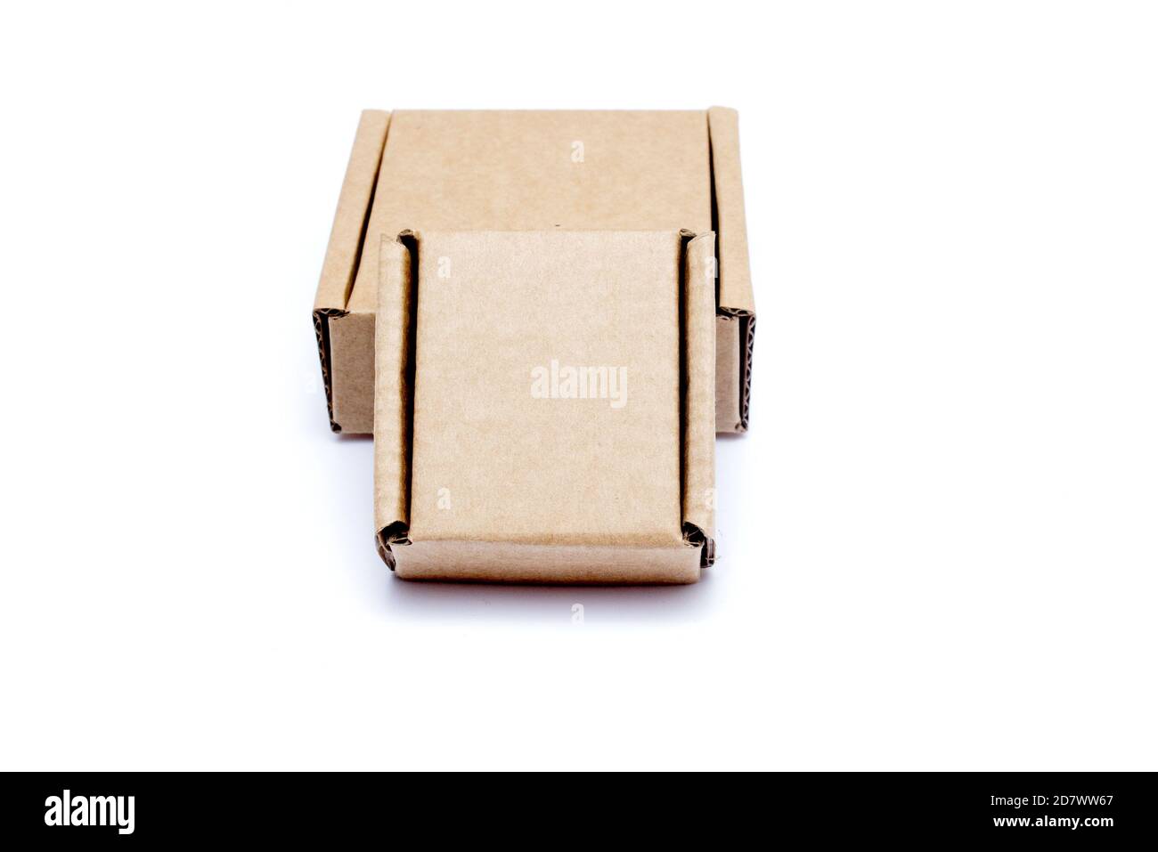 Cardboard boxes isolated on white background Stock Photo - Alamy