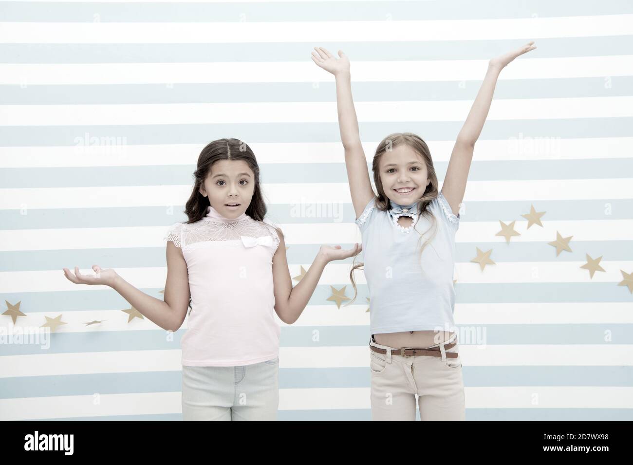 happiness and surprise. happiness and surprise of little children ...