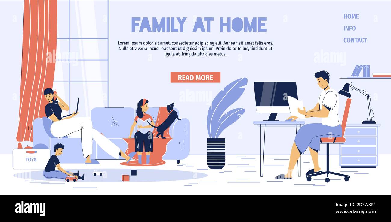 Caring for children at home Stock Vector Images - Alamy