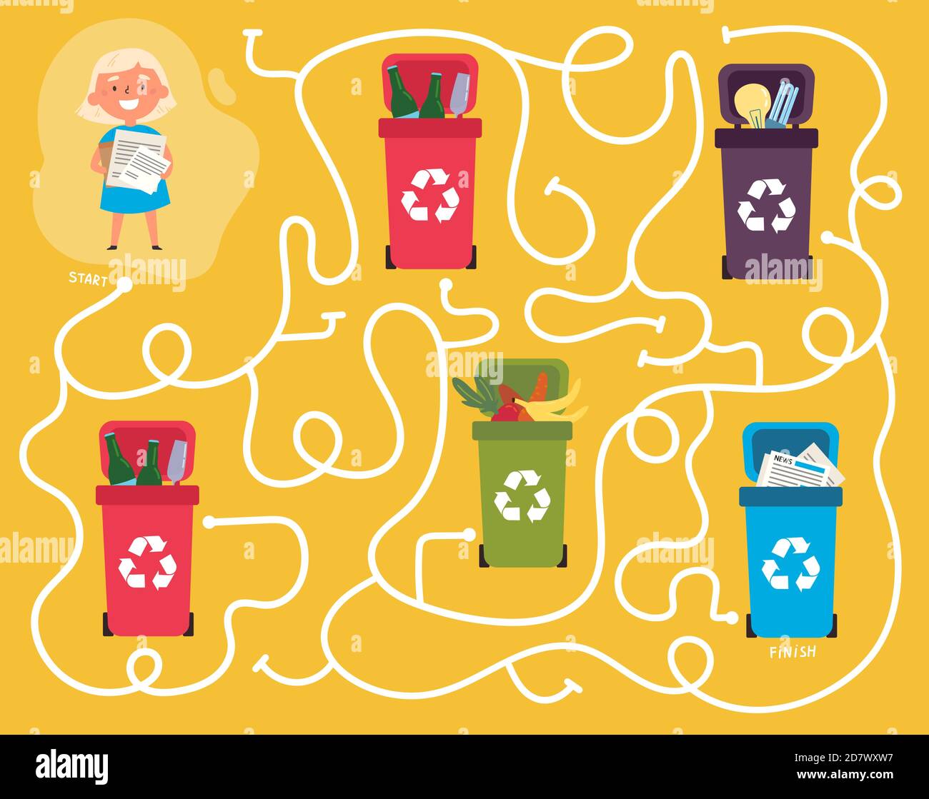 Kids sorting trash recycling hi-res stock photography and images - Alamy