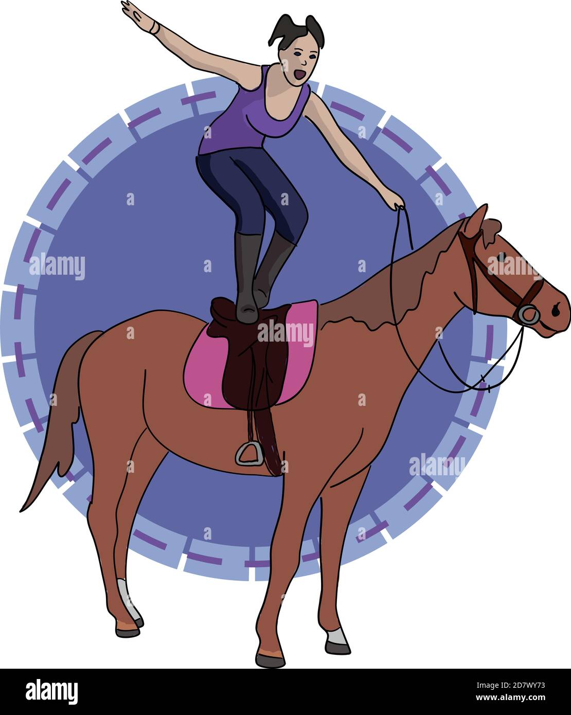 Female bronco rider Stock Vector Images - Alamy