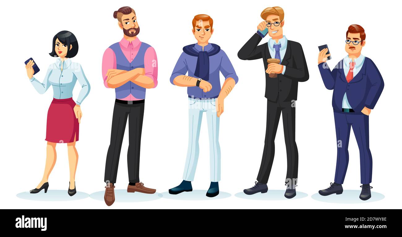 People character standing in raw isolated set Stock Vector Image & Art ...