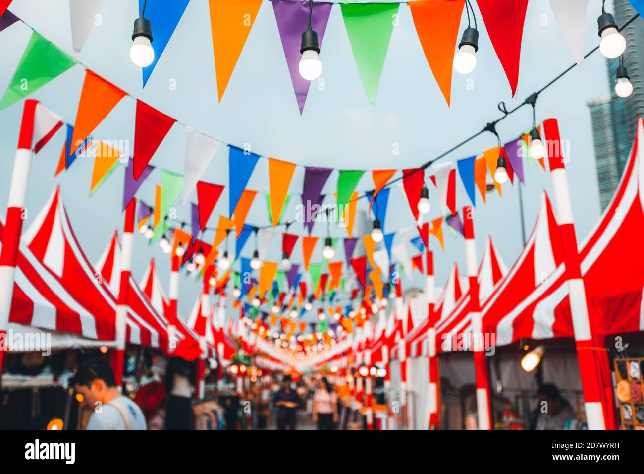 Weekend Market Festival carnival light Stock Photo - Alamy