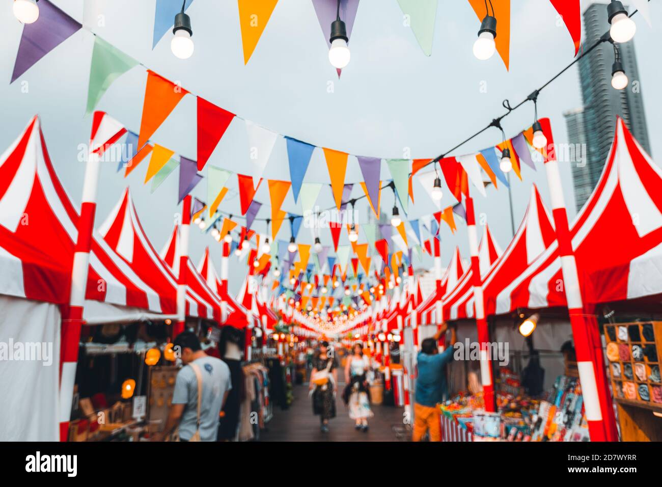 Weekend Market Festival carnival light Stock Photo - Alamy