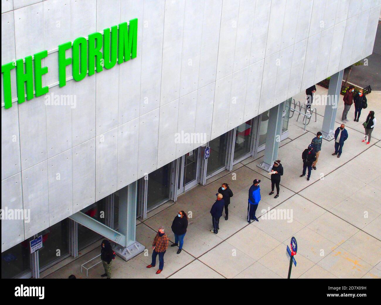 October 25, 2020, New York, New York, USA: People practice social ...