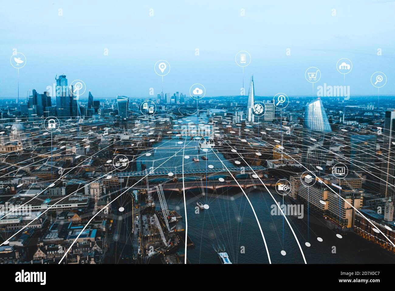 London City Scenery big data Stock Photo - Alamy