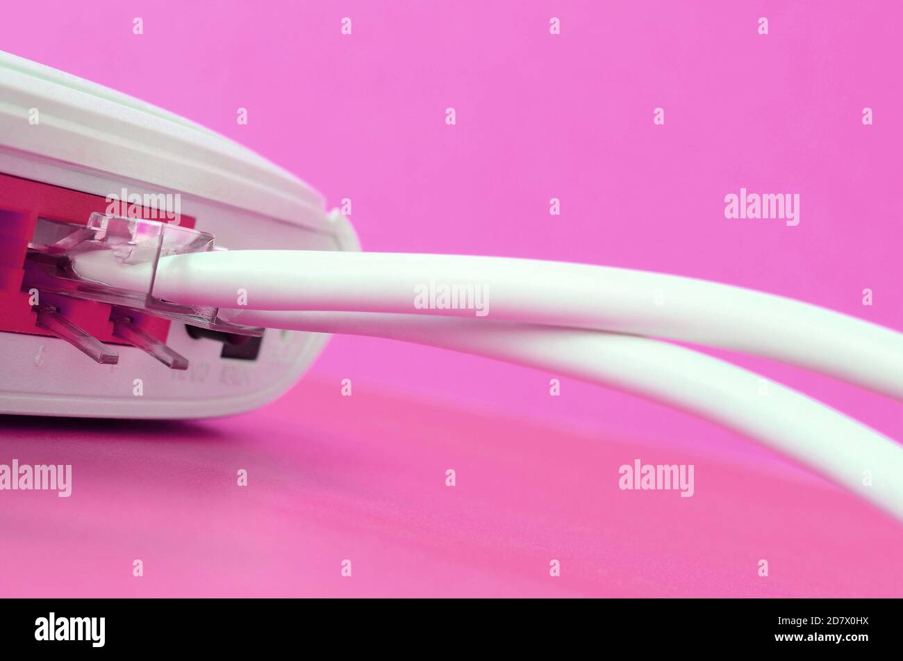 The Internet cable plugs are connected to the Internet router, which ...