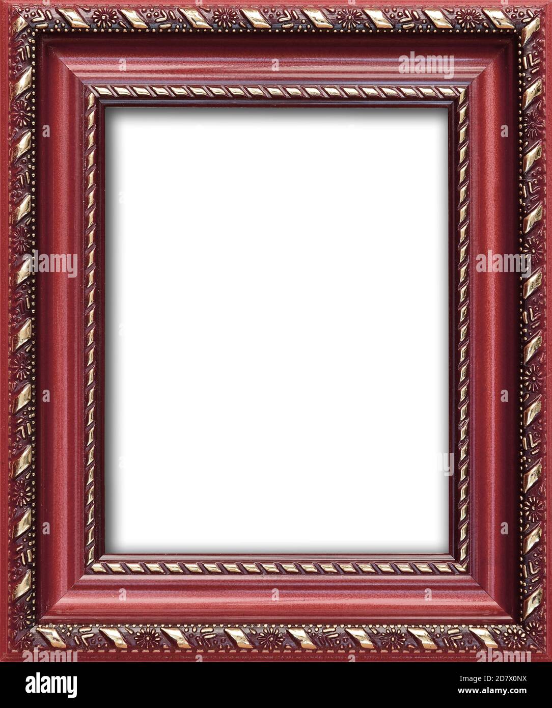 Empty picture frame with a free place inside, isolated on white ...