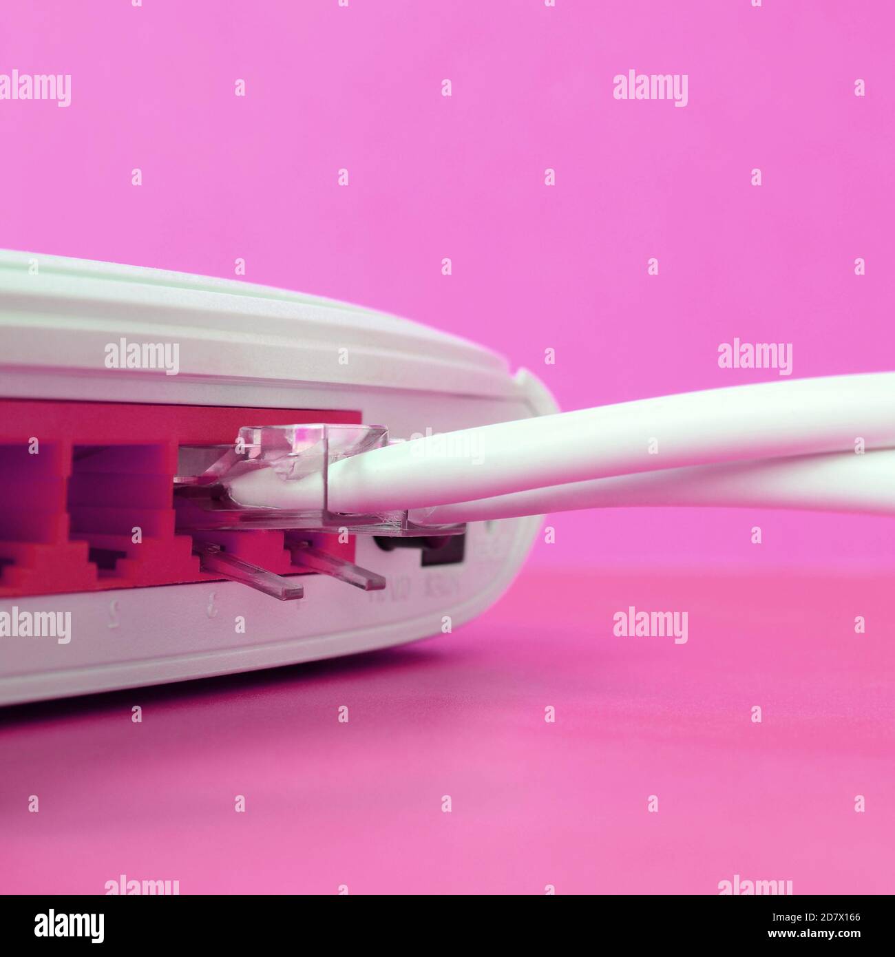 The Internet cable plugs are connected to the Internet router, which ...