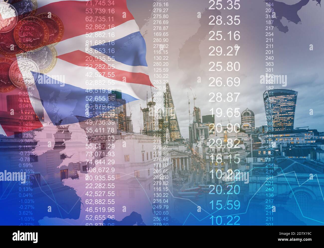 Great Britain flag, united kingdom economy and european union flag ...