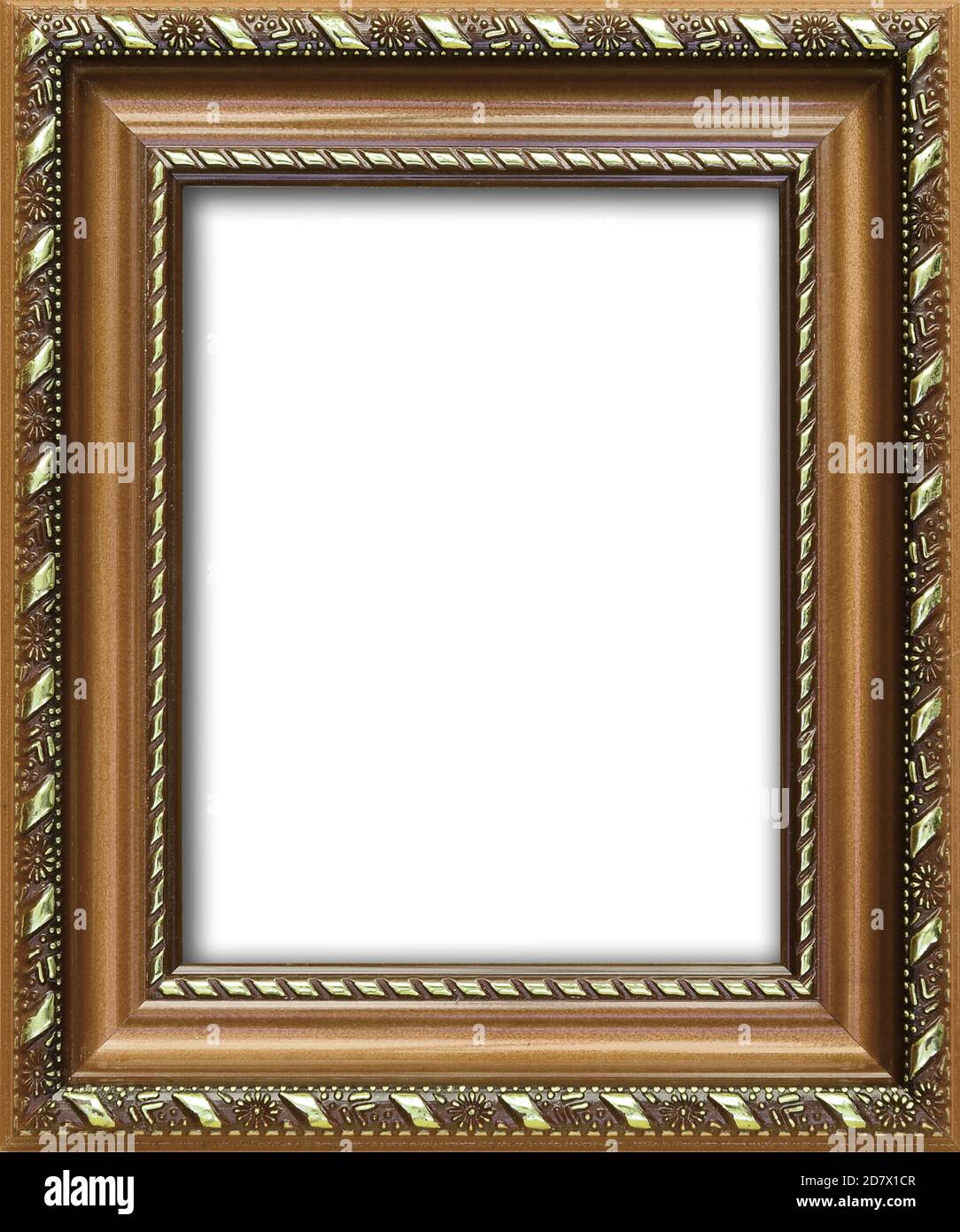Empty picture frame with a free place inside, isolated on white ...