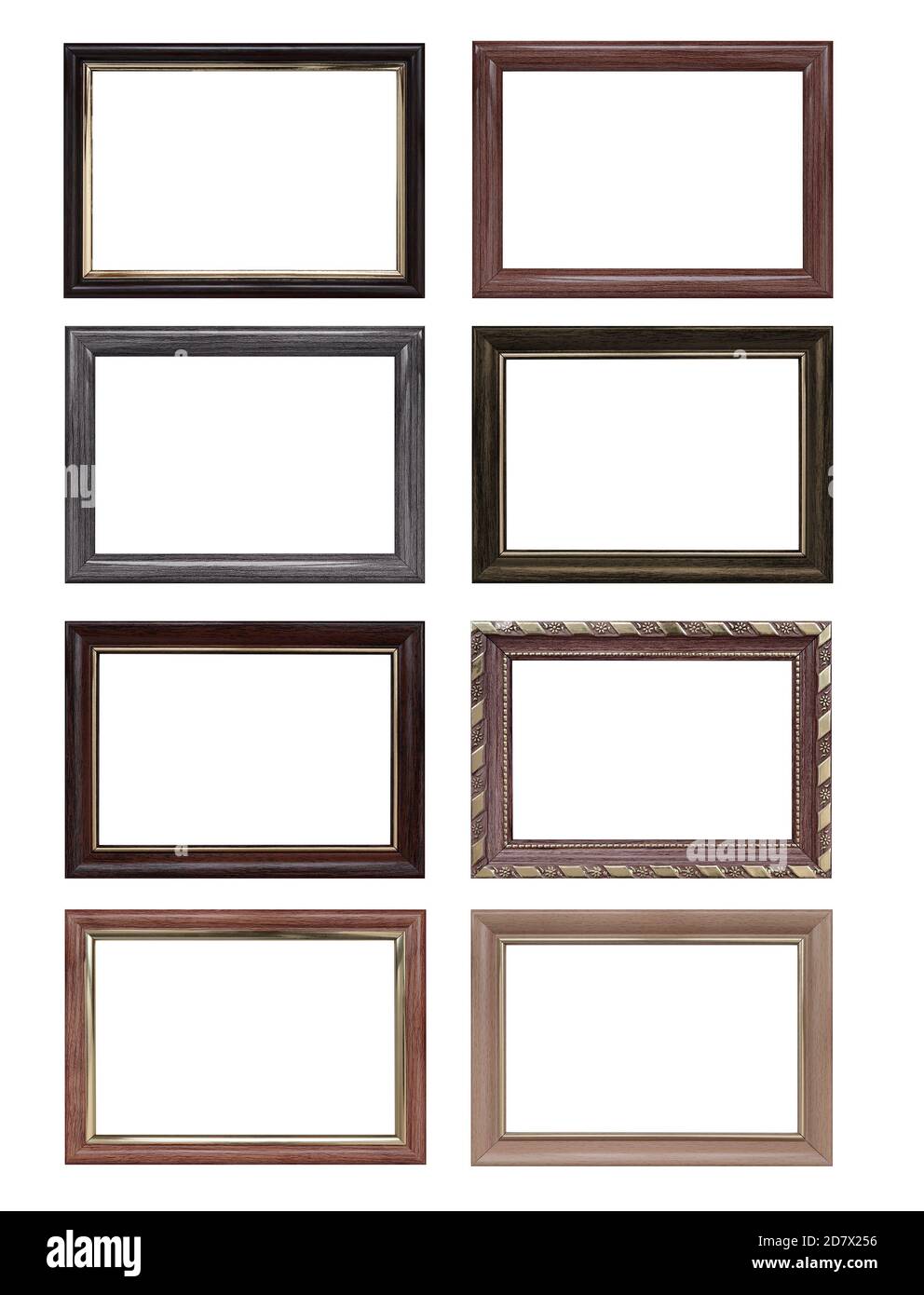 Set of empty picture frames with free space inside, isolated on white ...