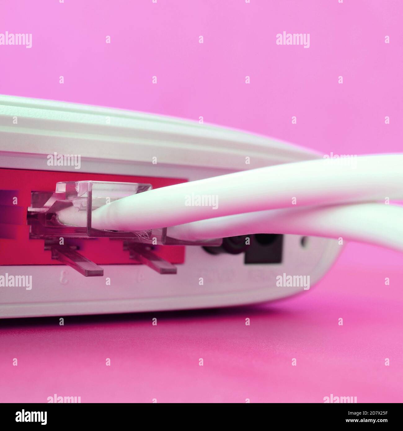 The Internet cable plugs are connected to the Internet router, which ...