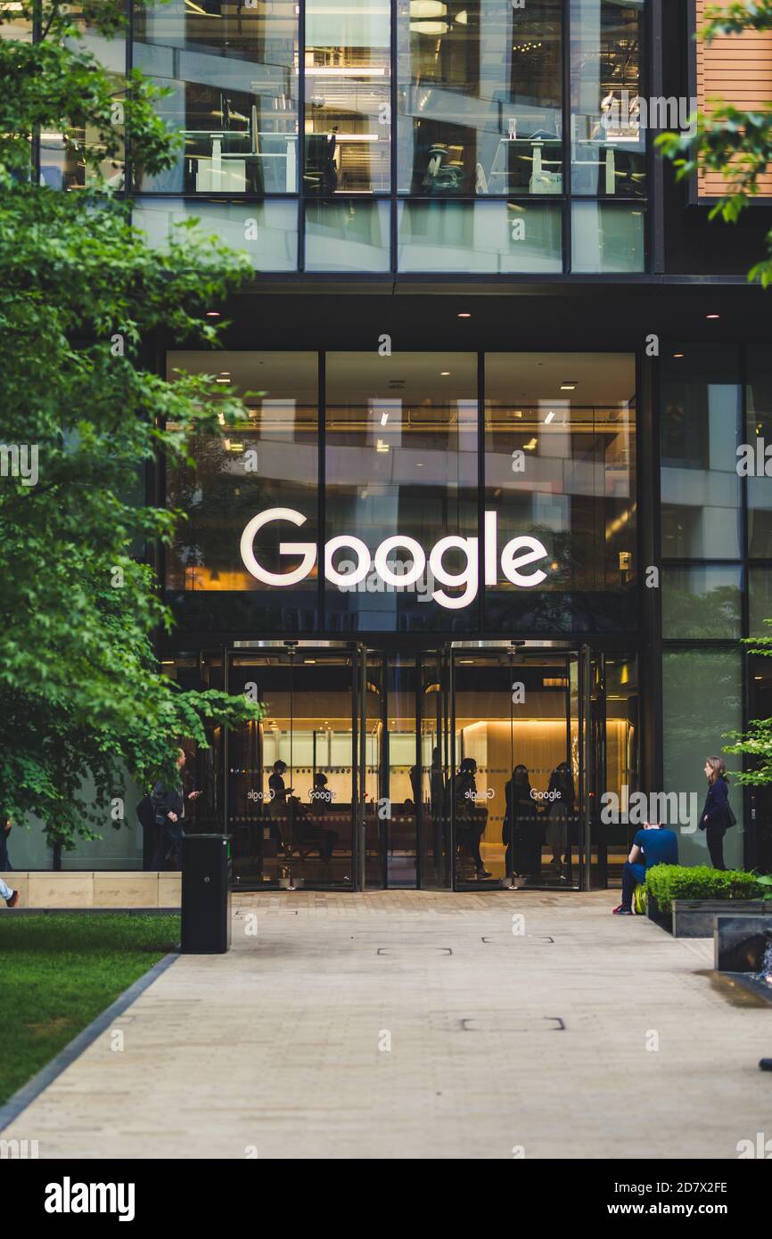 LONDON, UK - MAY 28, 2018: Google office front entrance in London Stock ...