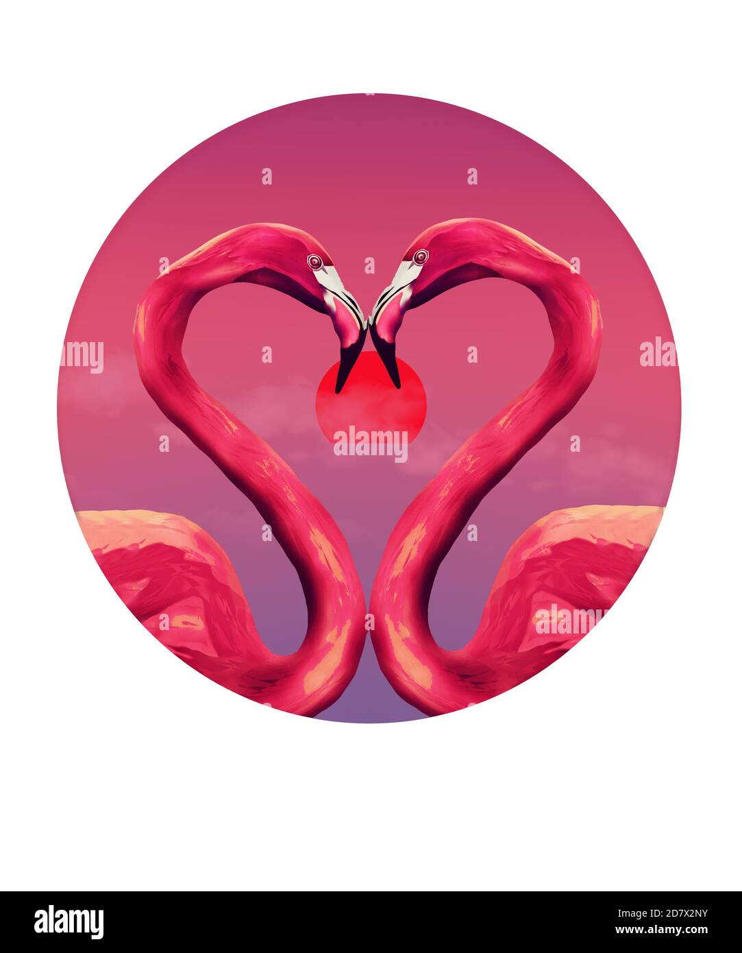 Flamingo Heart Drawing