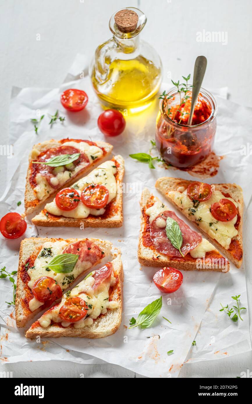 Hot toast salami cheese hi-res stock photography and images - Alamy