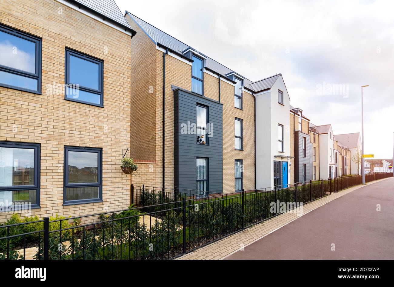 Newly built 3 story apartment and homes estate development in England ...