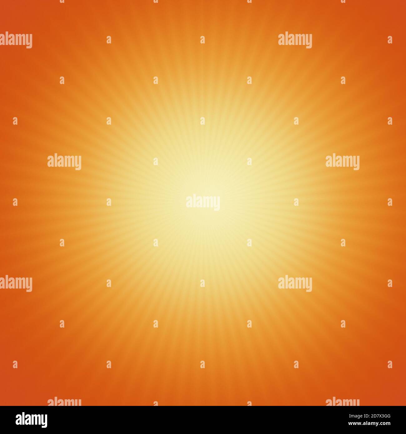 Orange radial burst background with rays from the star. Glow light ...