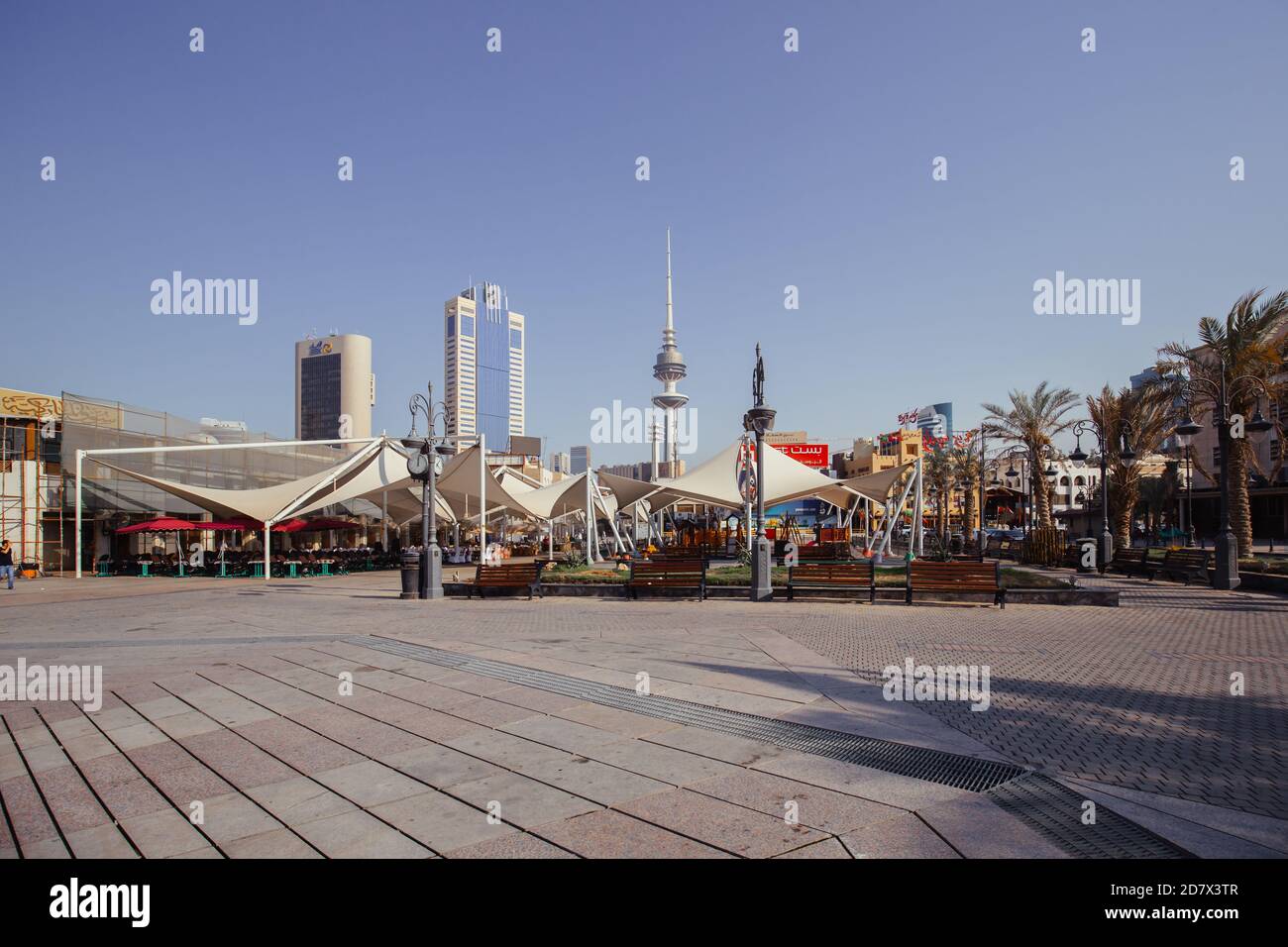 KUWAIT; - August 03; 2017: Souk Al Mubarkiya outdoor small square Stock ...