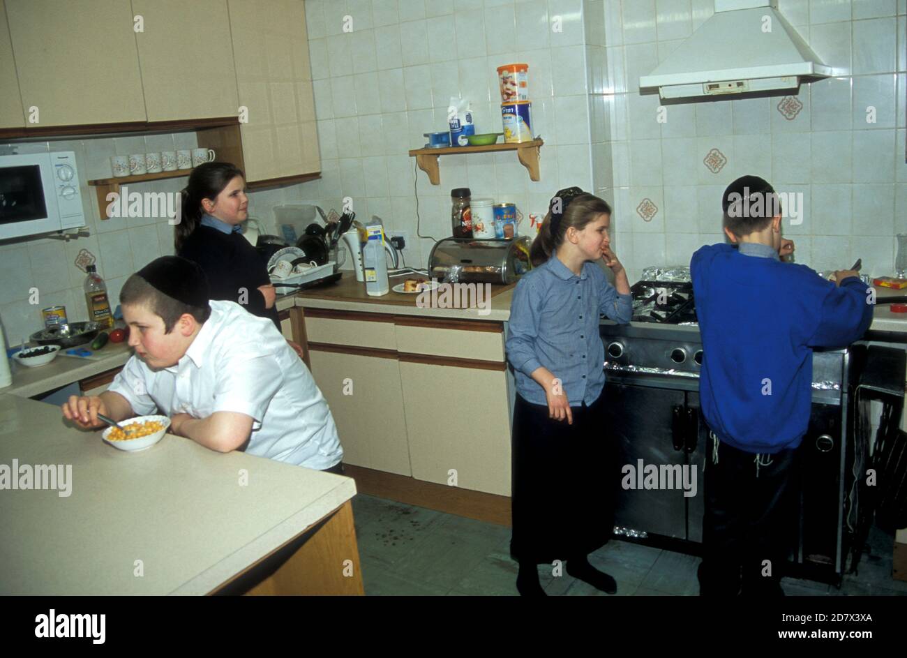 A kosher kitchen in an orthodox Jewish home in North London Stock Photo ...