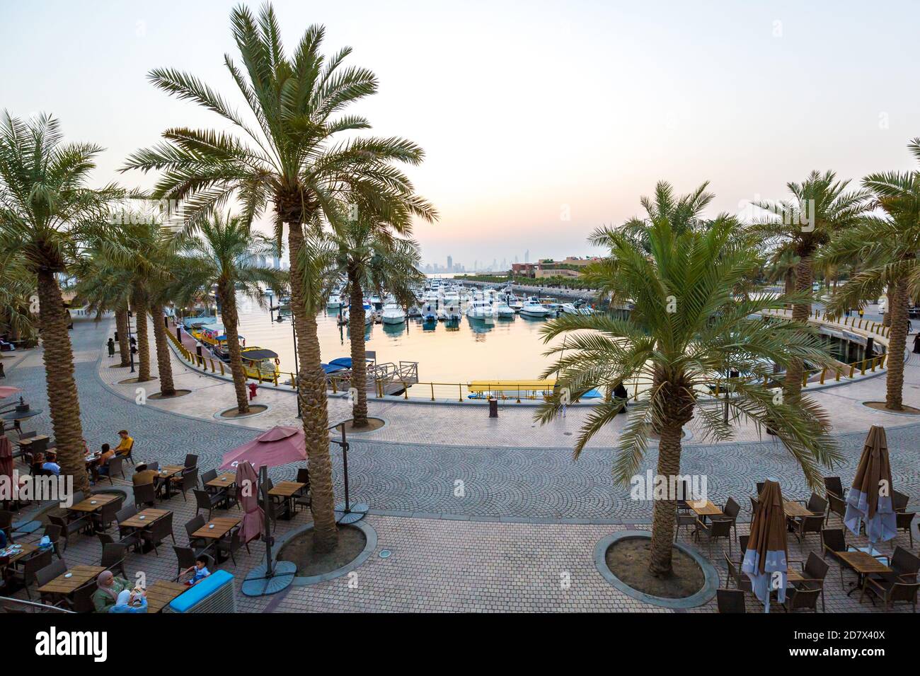 KUWAIT, - August 03, 2017: Marina Crescent kuwait, sunset Stock Photo ...