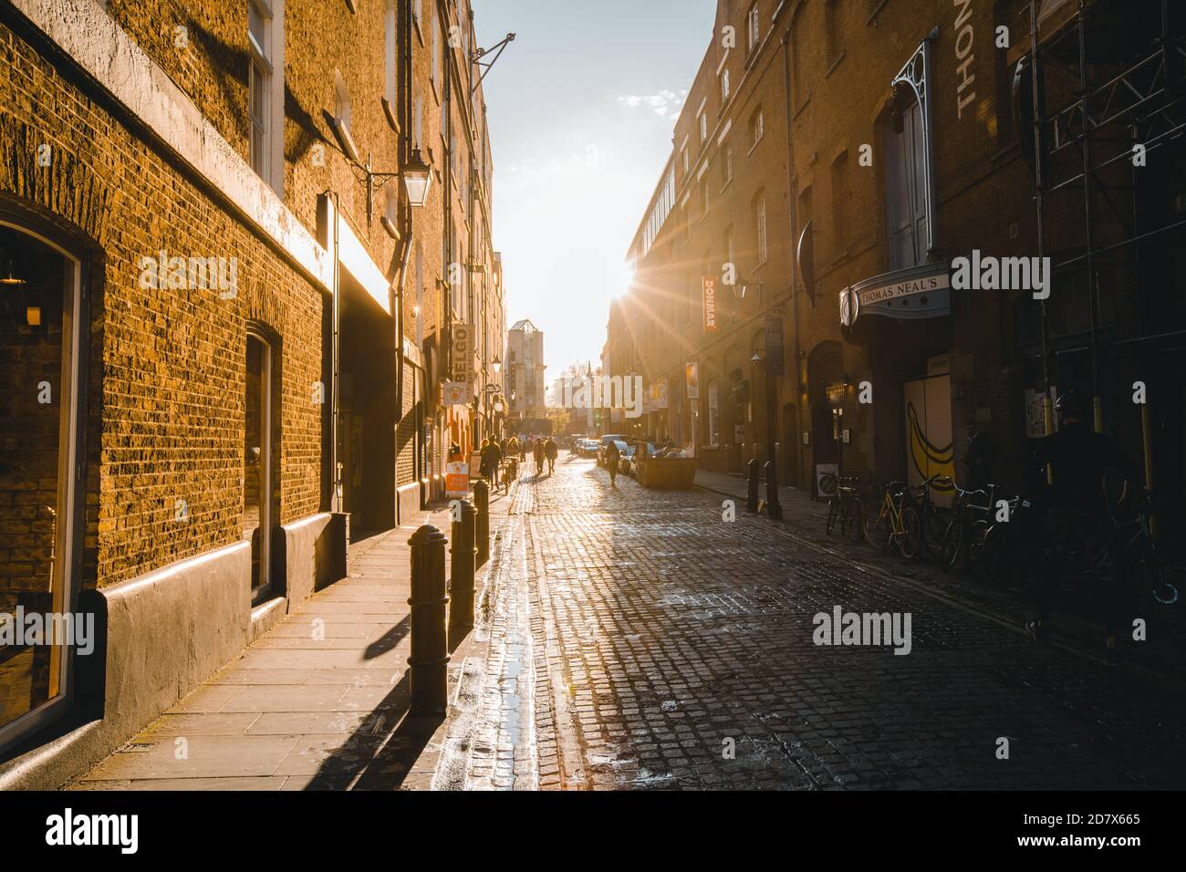 Street of London sunset, UK April 2, 2019: Covent Garden London area ...