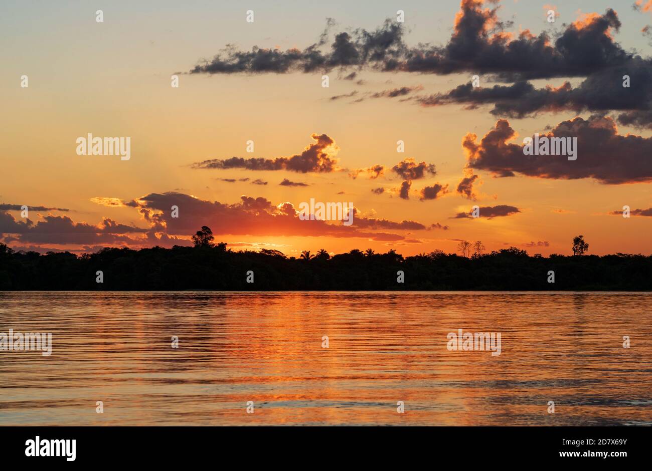 Sunset in the Amazon Basin near Alta Floresta, Brazil Stock Photo - Alamy