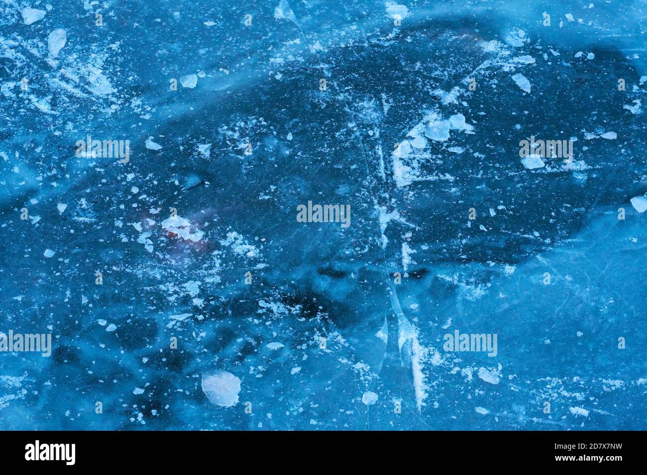 Ice Background on a Lake in Winter with Snow Stock Photo - Alamy