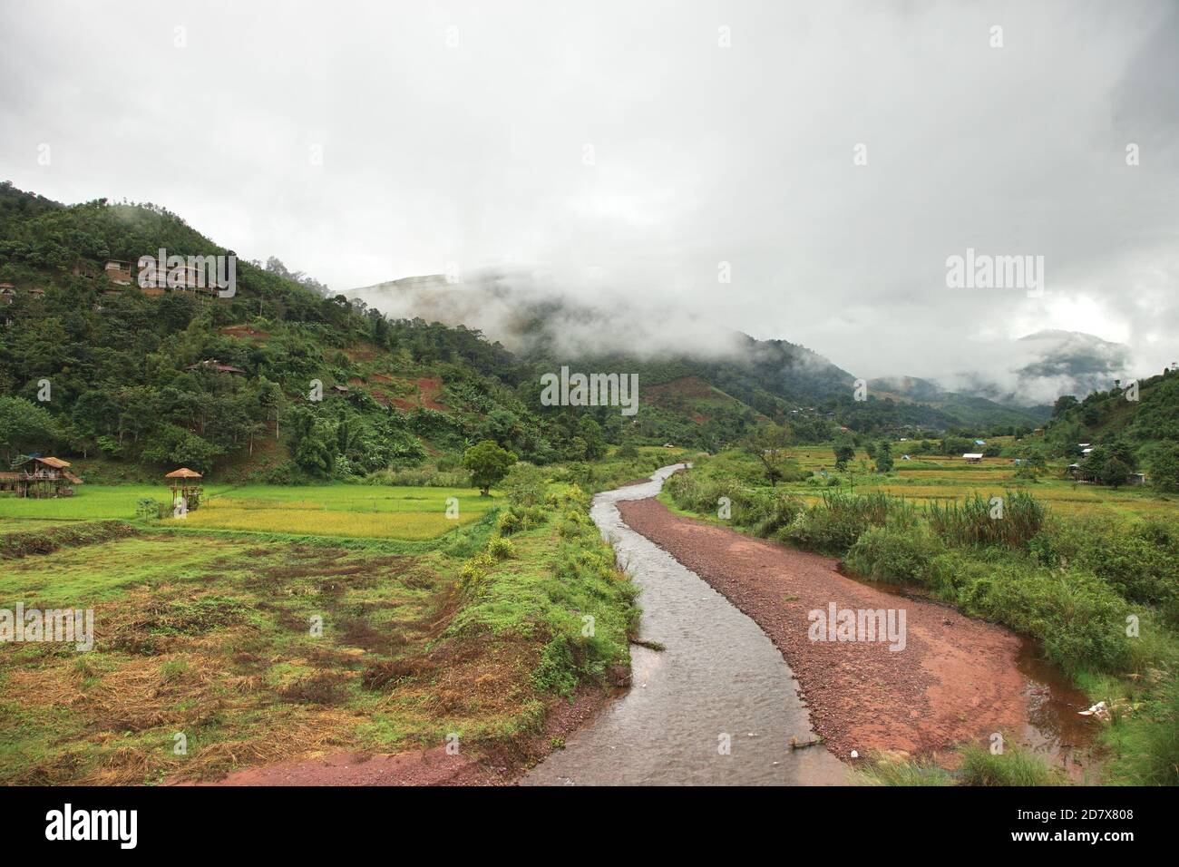 The beautiful view at Sapan village in Nan province, Thailand Stock ...
