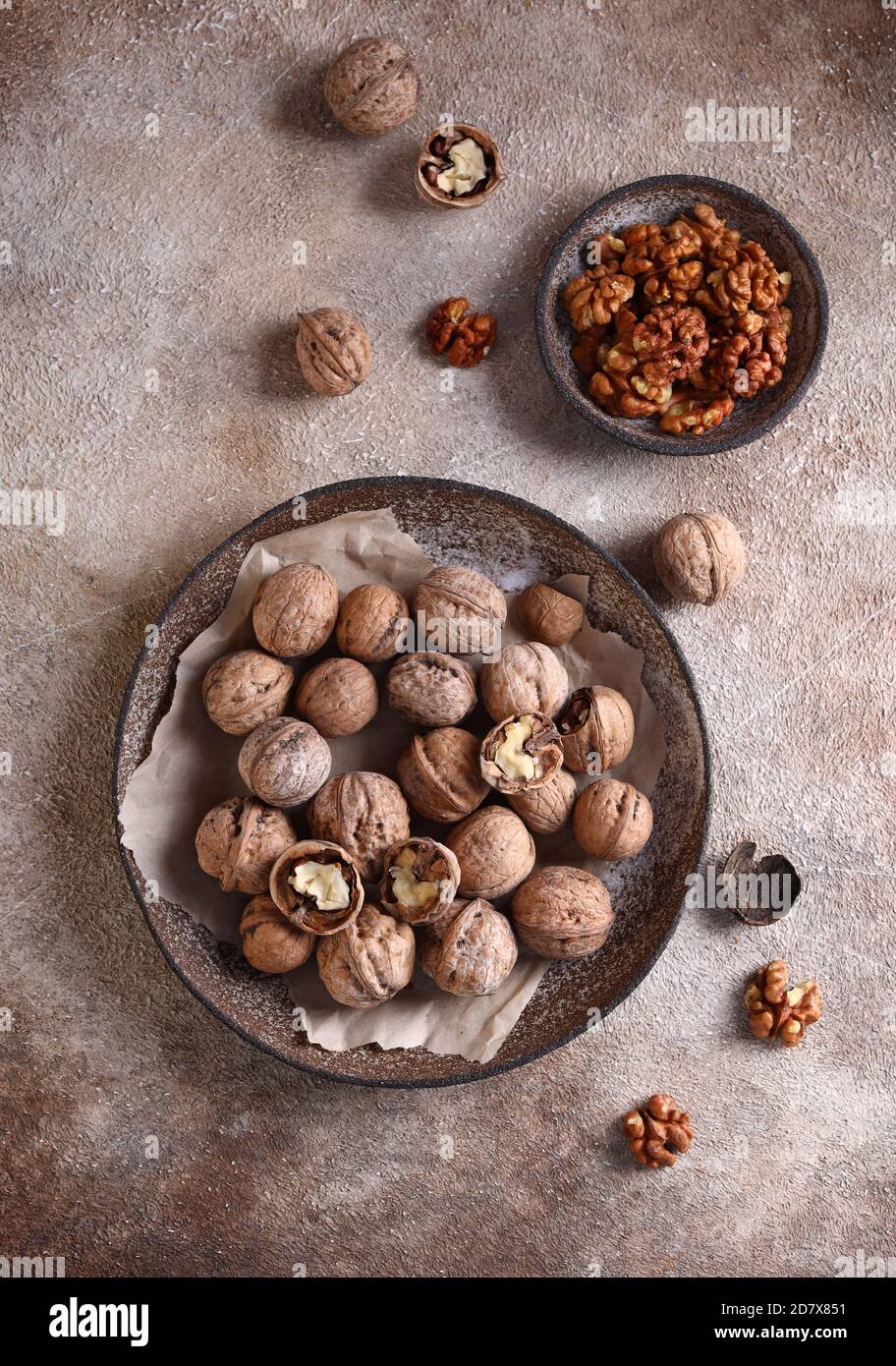 natural organic walnut on the table Stock Photo - Alamy