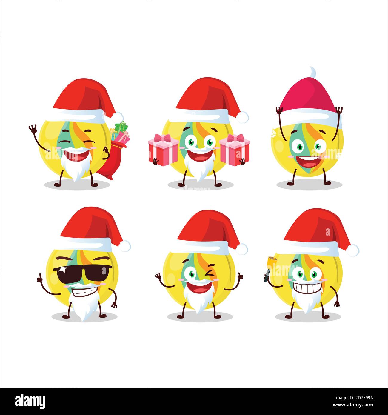 Santa Claus emoticons with yellow marbles cartoon character Stock ...