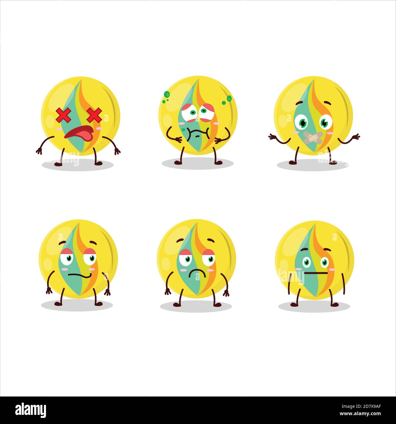 Yellow marbles cartoon character with nope expression Stock Vector ...