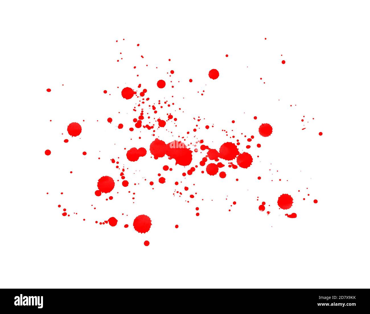Red blood splash brush isolated on white background Stock Photo - Alamy