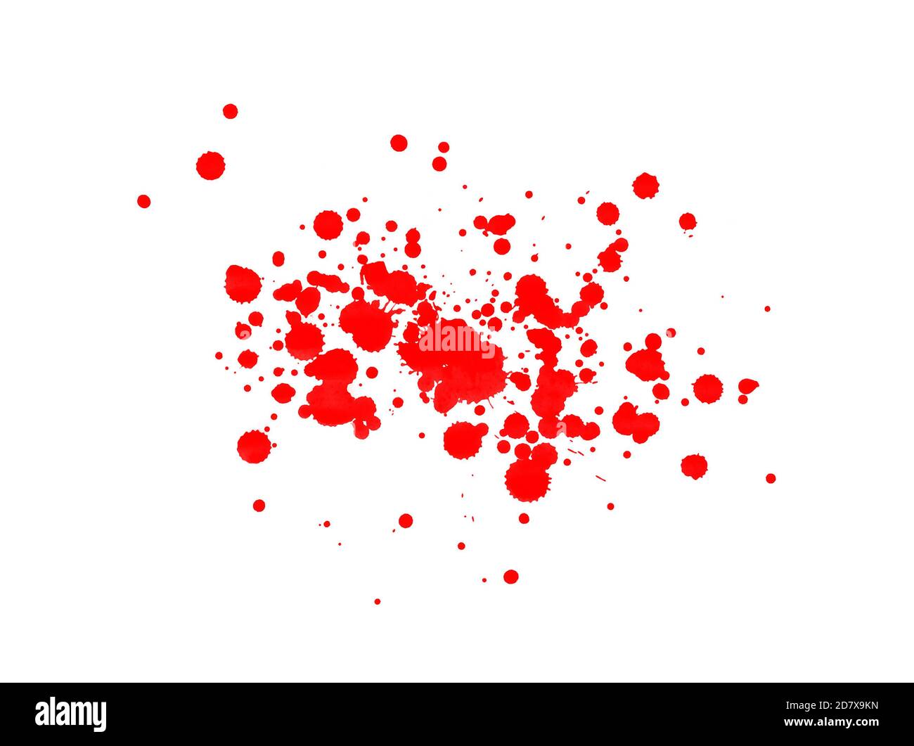 Beautiful red blood splash brush isolated on white Stock Photo - Alamy
