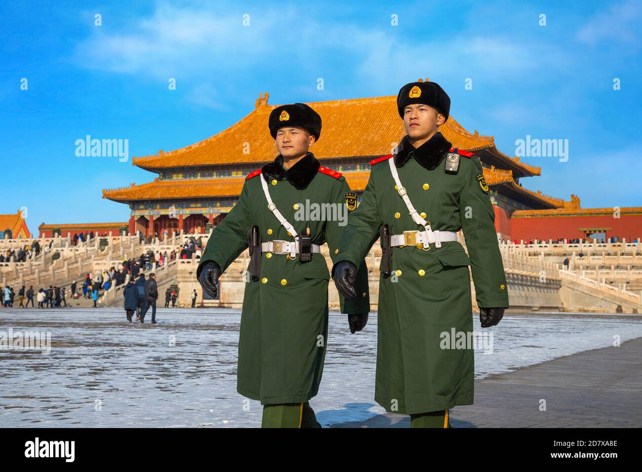 Beijing, China - Jan 9 2020: Unidentified Chinese military guards ...