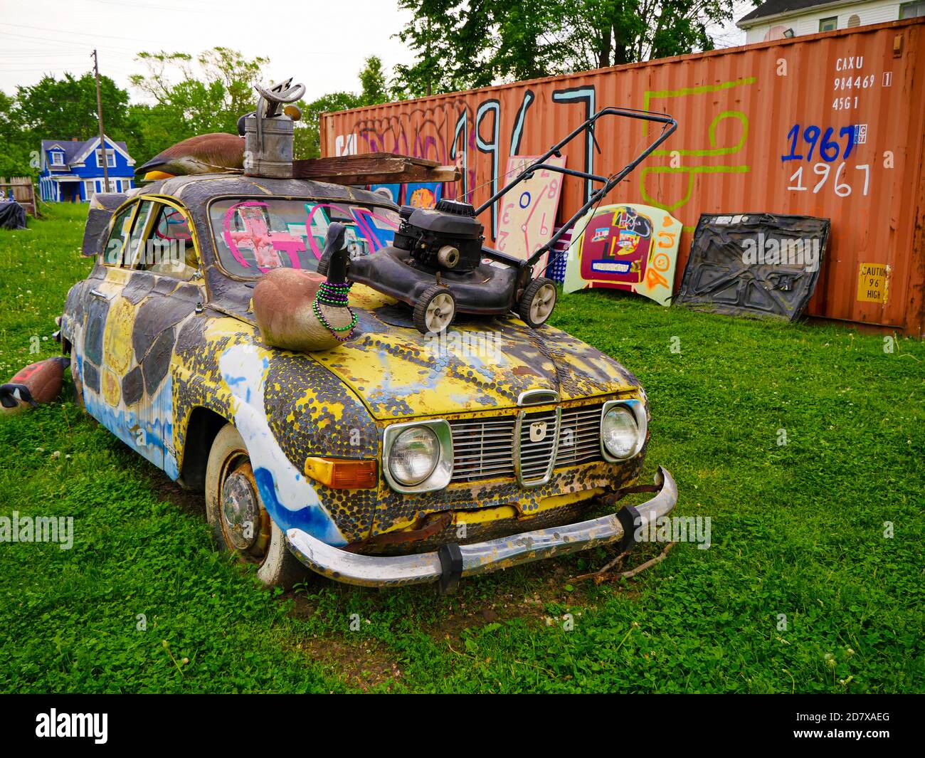 Art work from the Heidelberg Project done by artist Tyree Guyton using ...